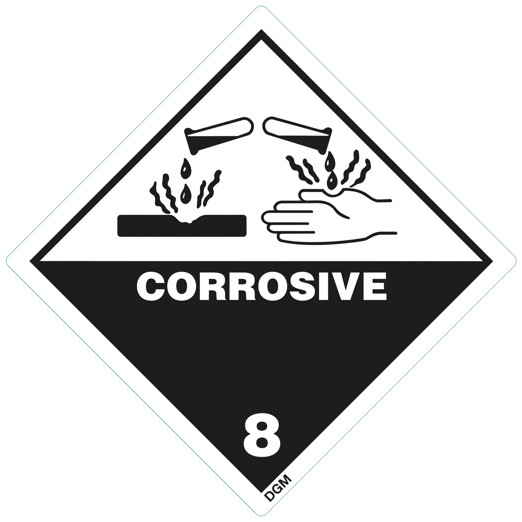 CORROSIVE - CLASS 8 LABEL